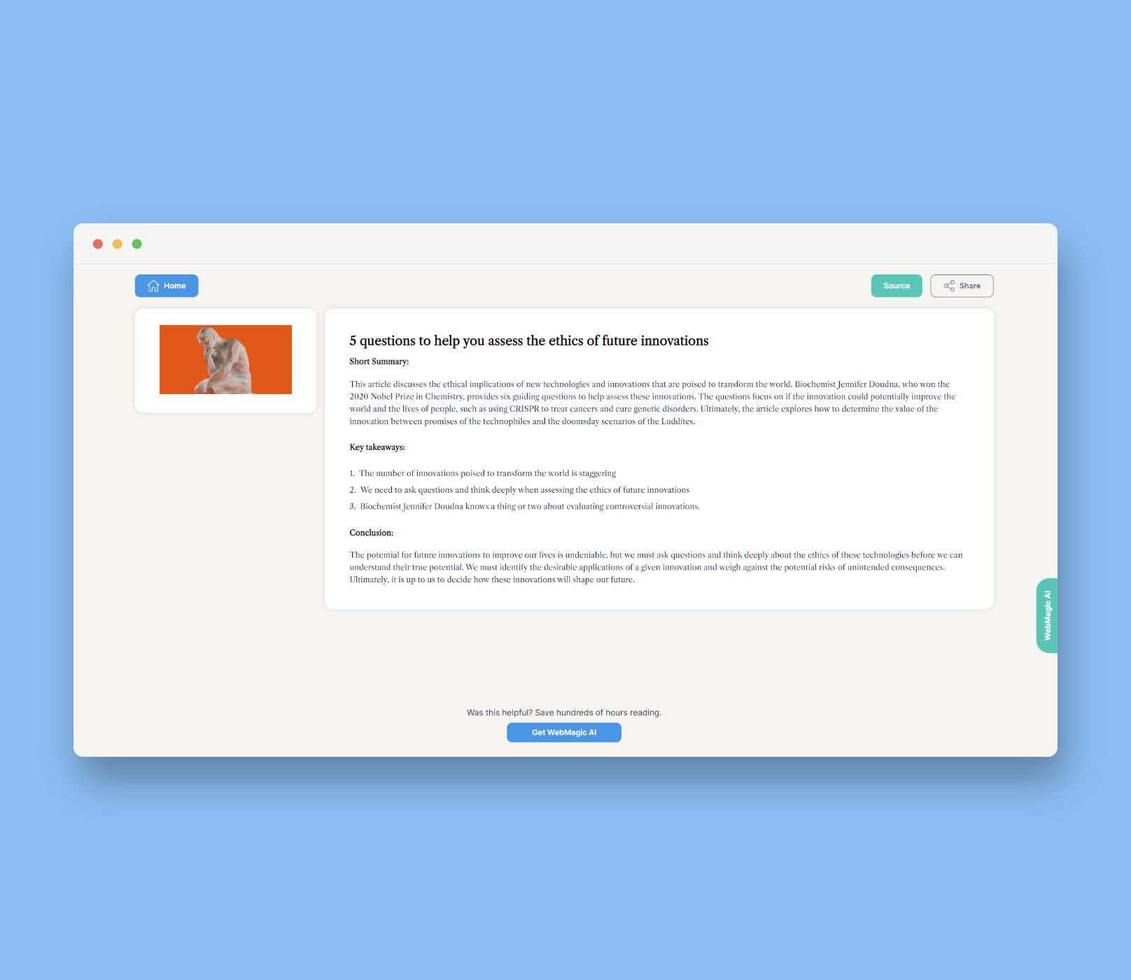 Web Summarizer - WebMagic AI